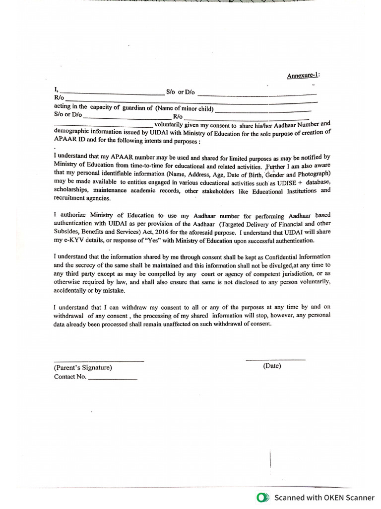 APAAR FORM ... | PDF