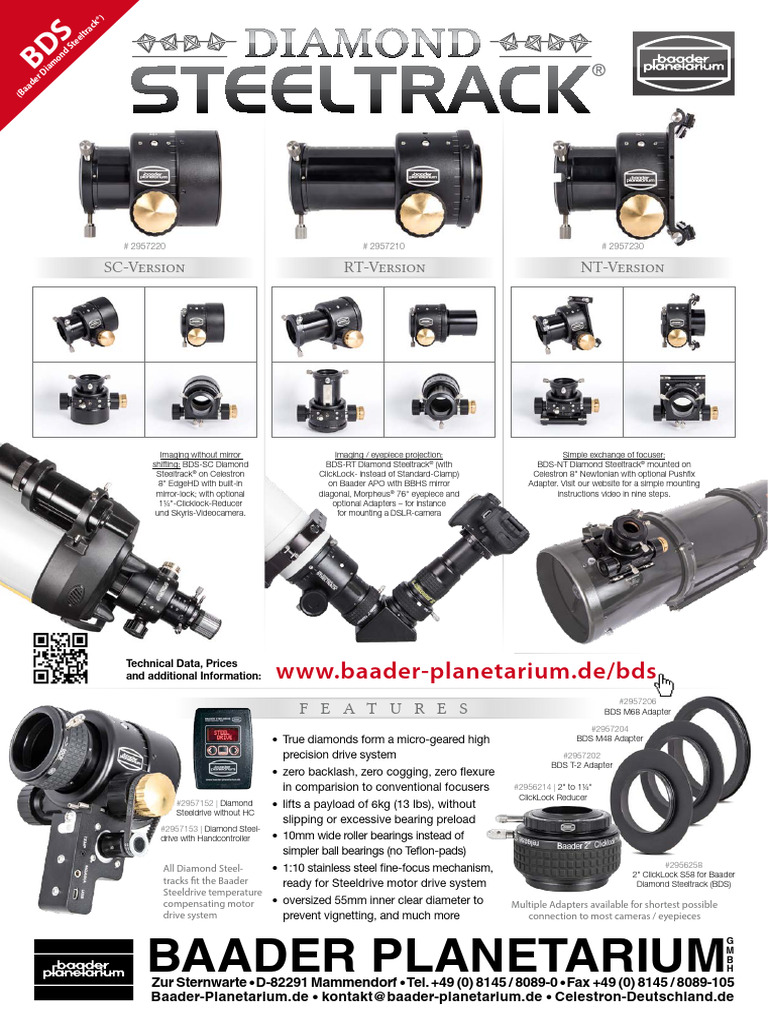 Info - Baader Diamond Steeltrack Focuser - en | PDF | Imaging ...