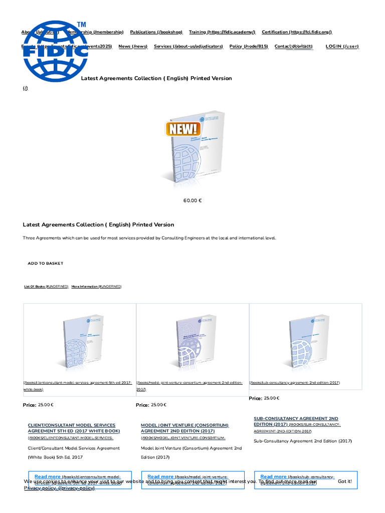 FIDIC - Latest Agreements Collection (English) Printed Version ...