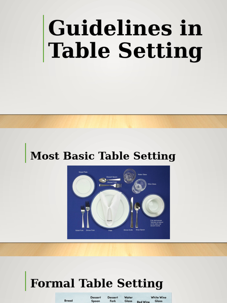 Guidelines in Table Setting | PDF