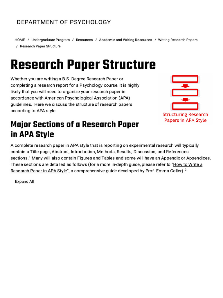 Research Paper Structure | PDF | Apa Style | American Psychological Association