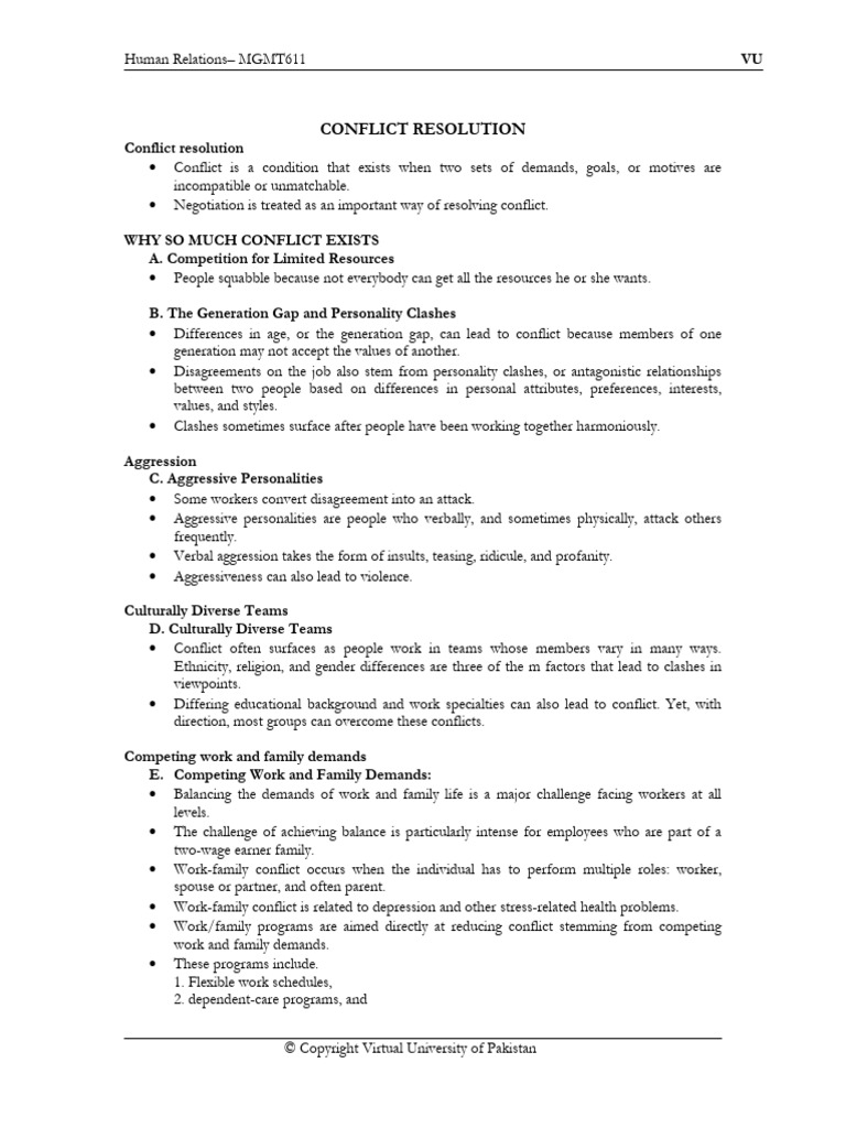 CONFLICT RESOLUTION | PDF | Conflict Resolution | Aggression