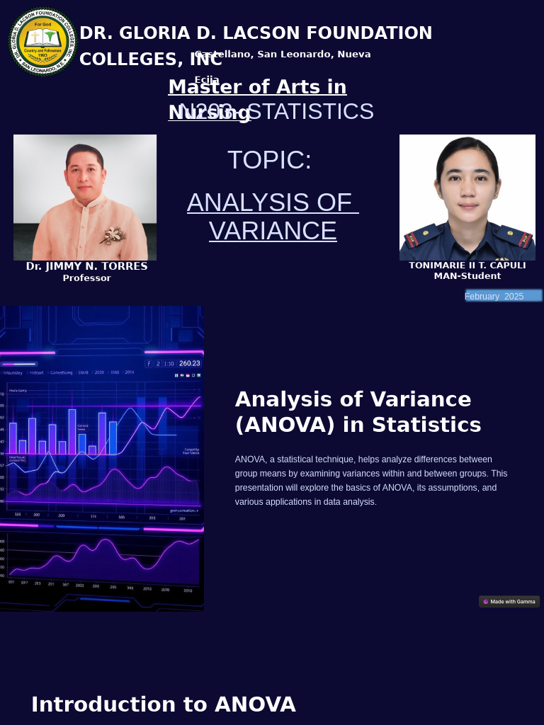 N203 Anaylysis of Variance (1) | PDF | Analysis Of Variance | Statistics