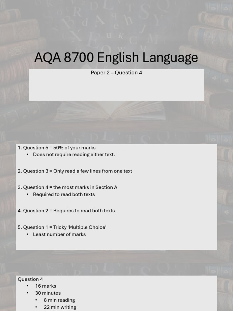 3 - AQA 8700 English Language Paper 2 - Question 4 | PDF