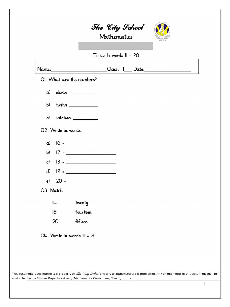 Revision Numbers in Words | PDF