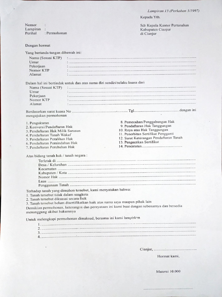 Lampiran 13 BPN | PDF