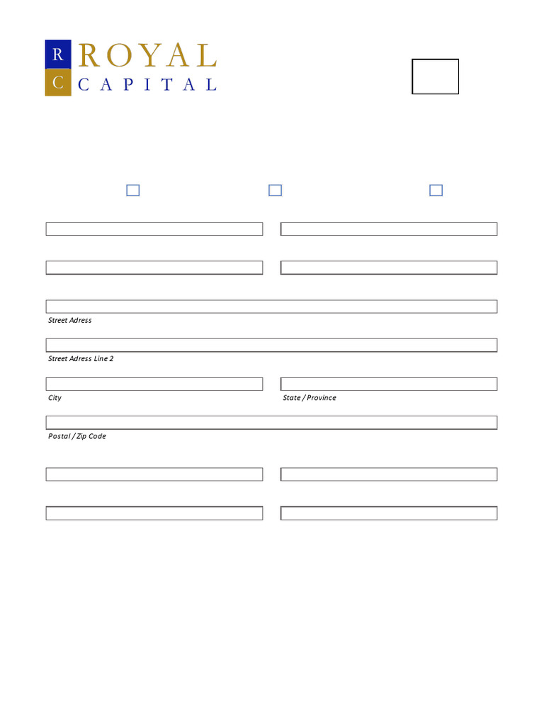 Royal Capital Investment Application Form | PDF