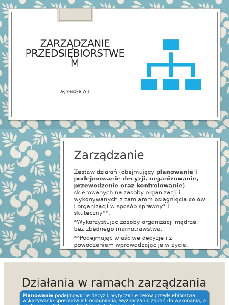 Zarz Àdzanie Przedsi Öbiorstwem | PDF