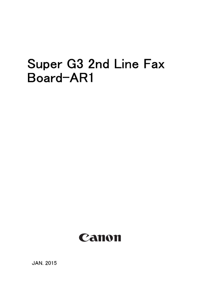 Super G3 2nd Line Fax Board-AR1 | PDF