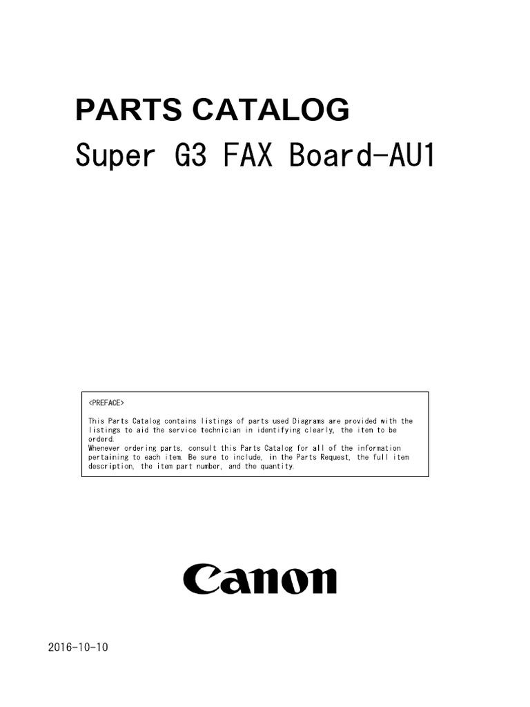 Super G3 FAX Board-AU1_Partscatalog_E | PDF | Electronics | Electrical ...