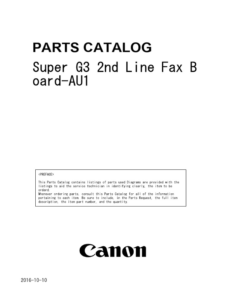 SNL Parts Catalog for Super G3 Fax | PDF | Electronics | Physical Layer ...