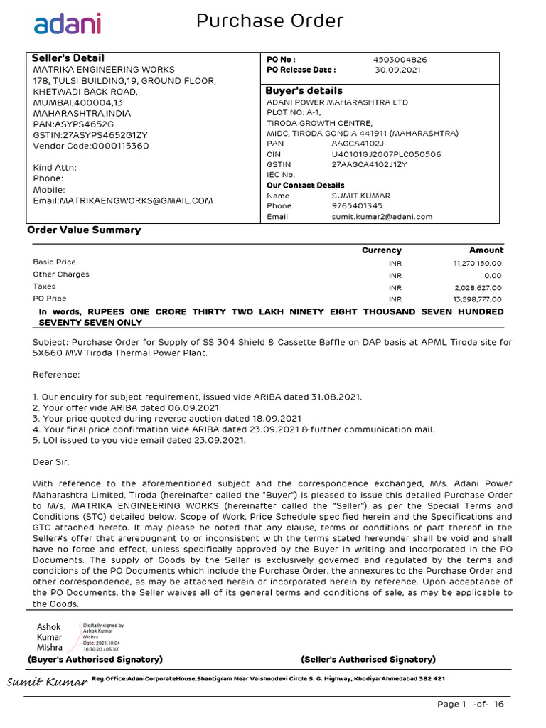 ADANI | PDF | Invoice | Taxes