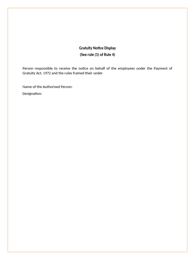 Gratuity Notice for Employees | PDF