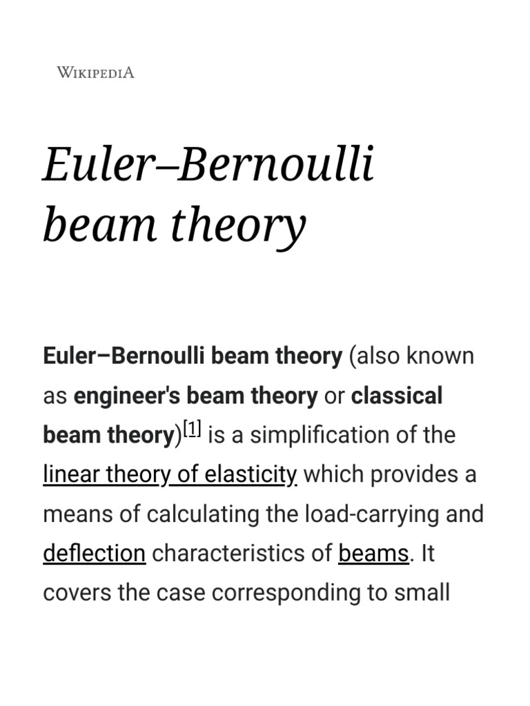Study On Euler-Bernoulli Beam Theory | PDF | Bending | Beam (Structure)