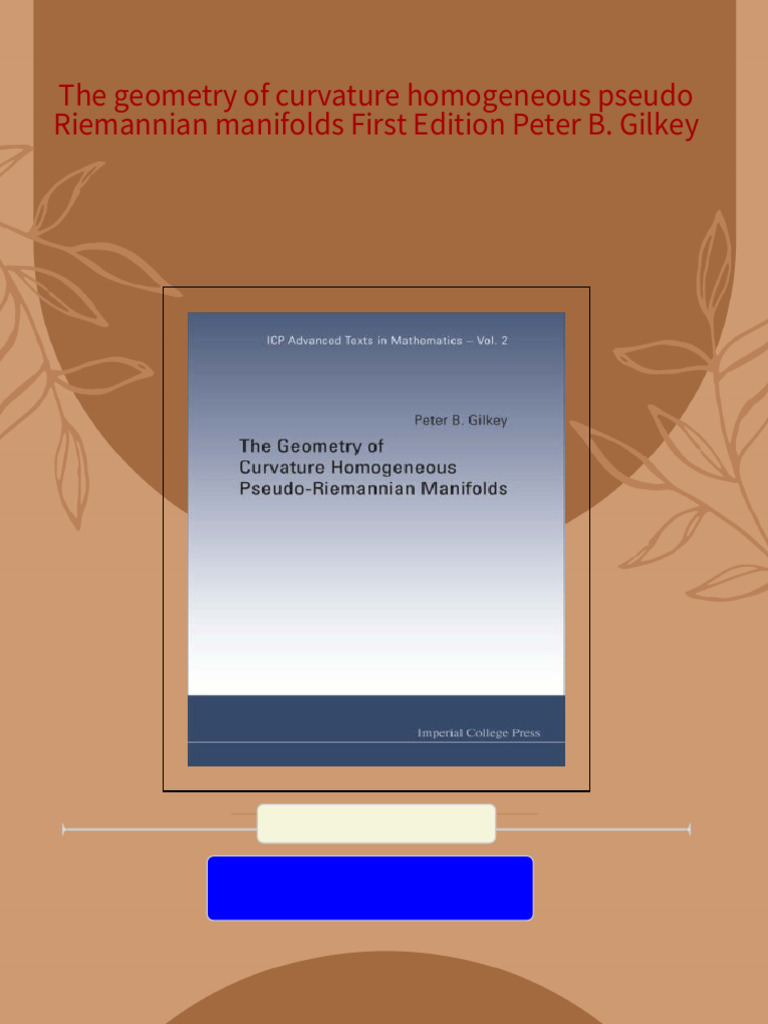 Immediate download The geometry of curvature homogeneous pseudo ...