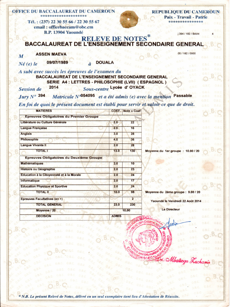 Scan Releve Bac | PDF