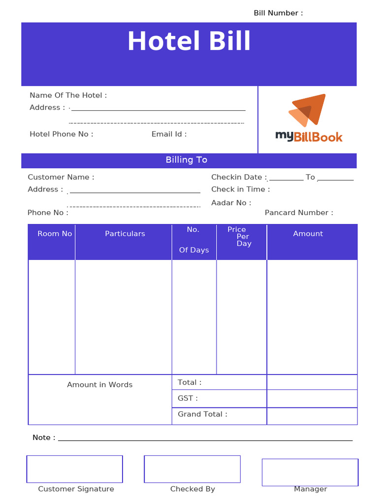 hotel-bill-format-in-word | PDF