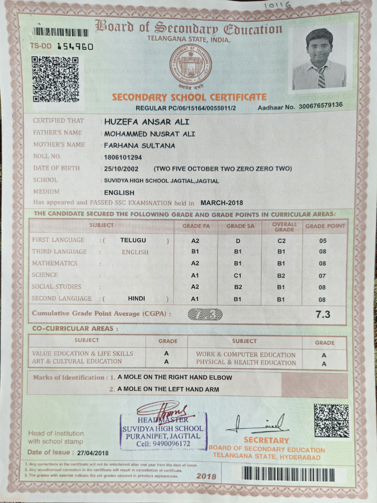 Ssc memo huzefa | PDF