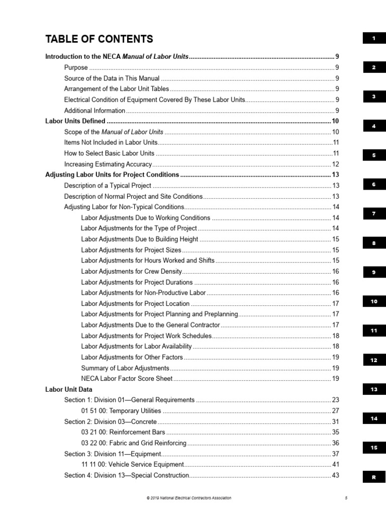 NECA Labor Units Manual Overview | PDF | Manufactured Goods | Electric ...