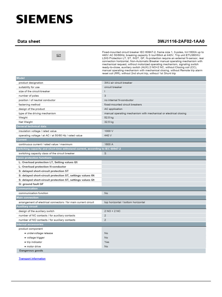 3WJ1116-2AF02-1AA0 Datasheet en en | PDF | Electrical Engineering | Electricity