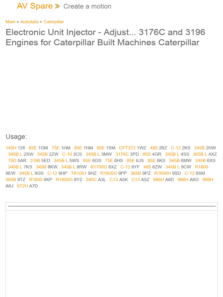 Electronic Unit Injector - Adjust... 31...ilt Machines Caterpillar _ Spare parts | PDF | Fuel ...