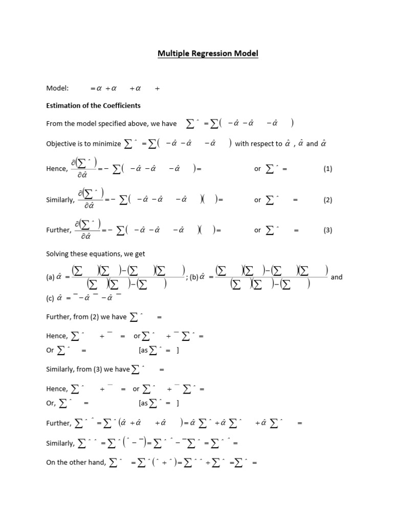 Multiple Regression Model Multicollinearity Pdf F Test Statistical Analysis