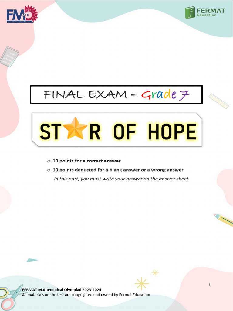 Grade 7 Star of Hope | PDF