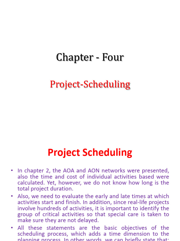 Chapter 4 - Project Schedueling | PDF | Applied Mathematics