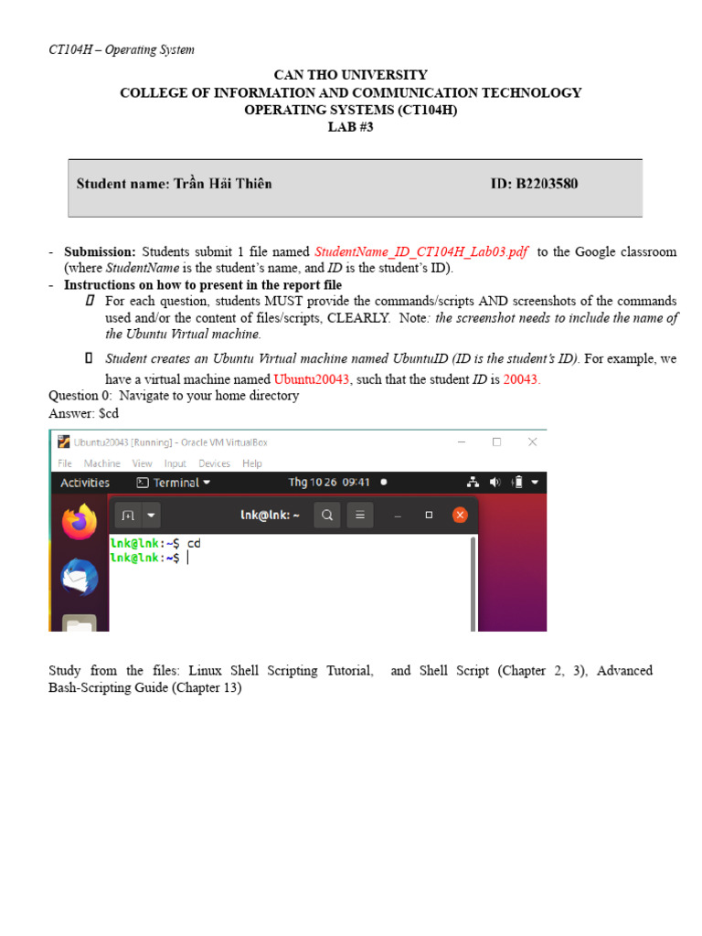 TranHaiThien B2203580 CT104H Lab03 | PDF | Computer Programming ...