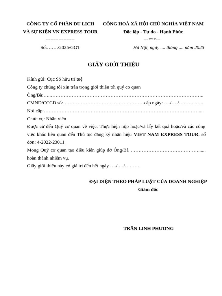 Giay Gioi Thieu | PDF