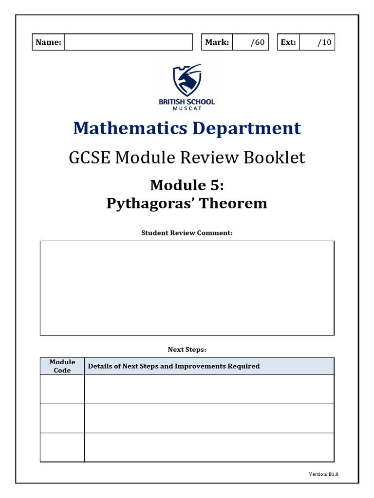 Module 05 - Pythagoras' Theorem (Booklet) | PDF | Euclidean Geometry ...