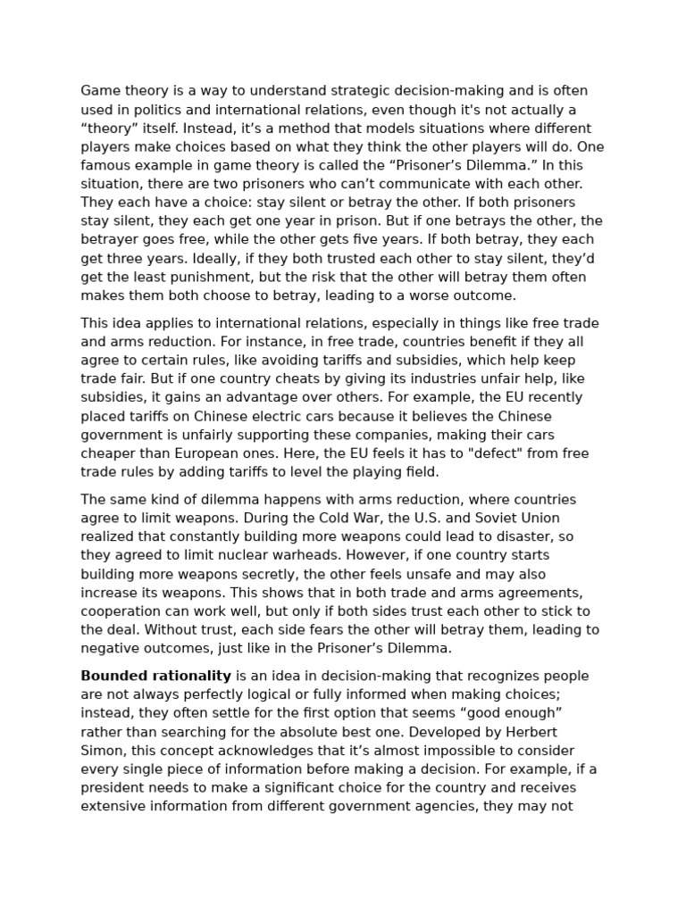 Game Theory Is A Way To Understand Strategic Decision | PDF | Decision ...