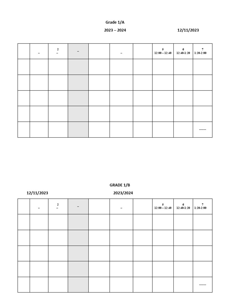 Grade 1-9 Class Timetable 2023-2024 | PDF | Science | Inquiry