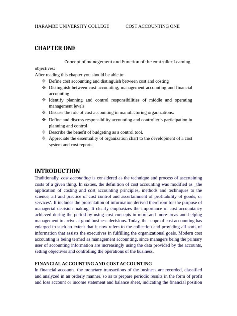 Cost & Management Accounting I Module-1 | PDF | Cost Accounting | Expense