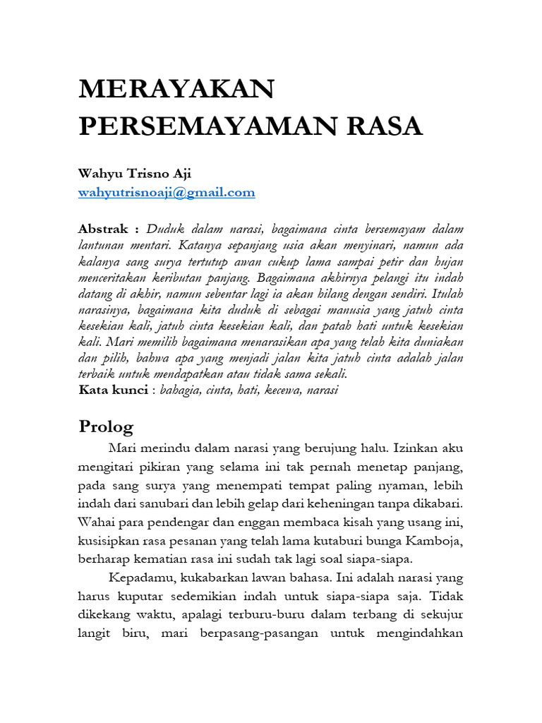 Narasi Cinta dan Kehilangan | PDF
