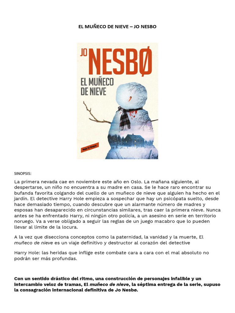El Muñeco de Nieve: Harry Hole en Oslo | PDF