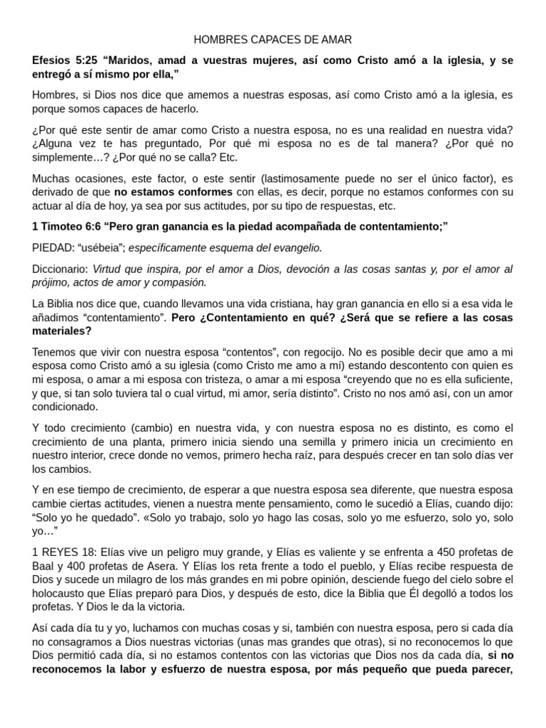 Hombres Capaces de Amar | PDF | Elijah | Amor
