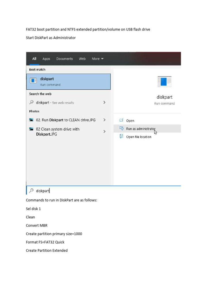 Create A USB Flash Drive With FAT32 and NFTS Partitions | PDF