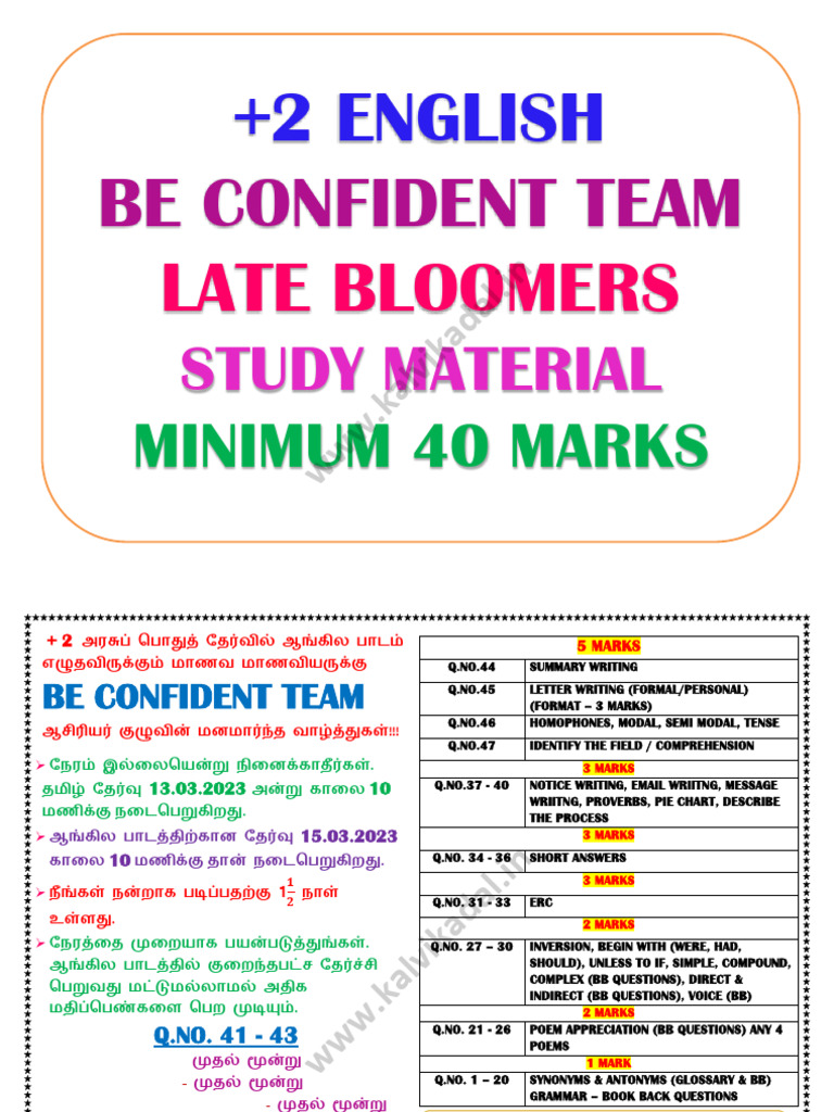 Late Bloomers Study Guide for English | PDF | Linguistics | Grammar