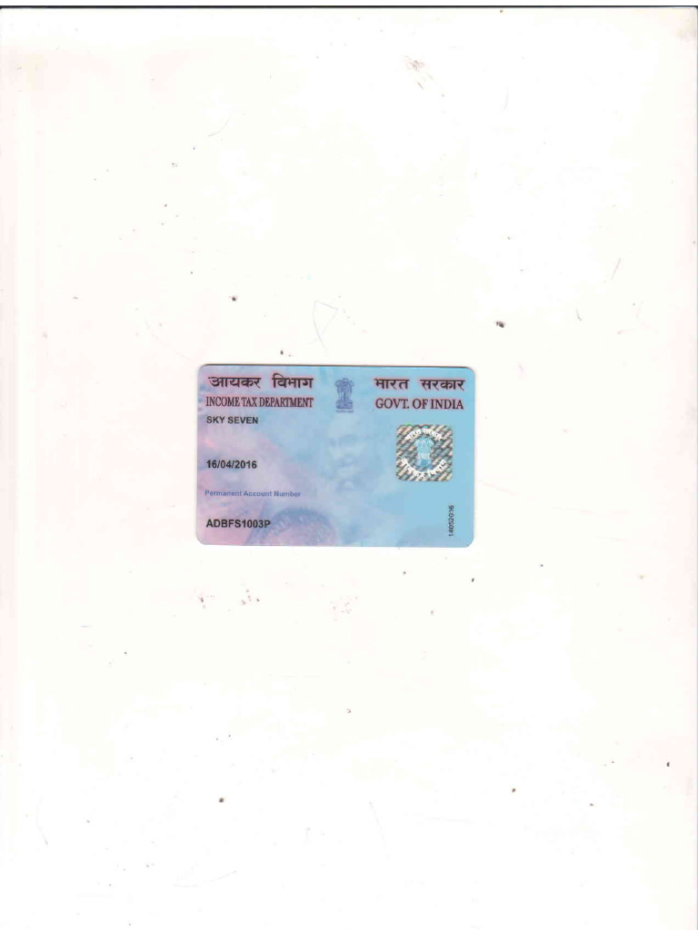 Skyseven Pan Card | PDF