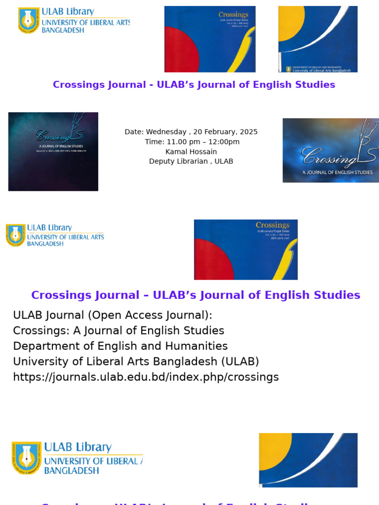 Crossings: ULAB's Journal of English Studies | PDF