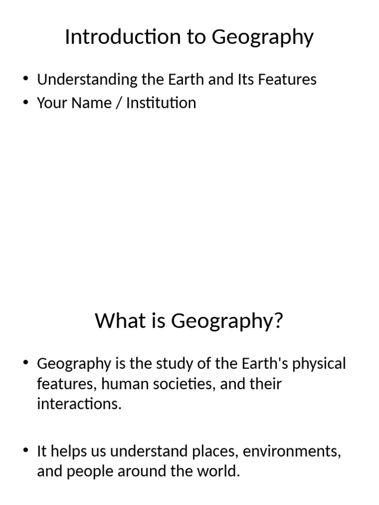 Understanding Geography: Key Concepts | PDF | Geography | Map