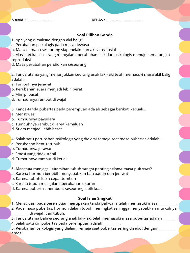 Memahami Masa Akil Balig dan Pubertas | PDF