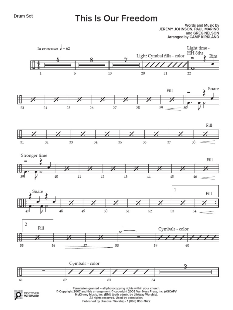 This Is Our Freedom - Drum Set | PDF | Drumming | Percussion Instruments