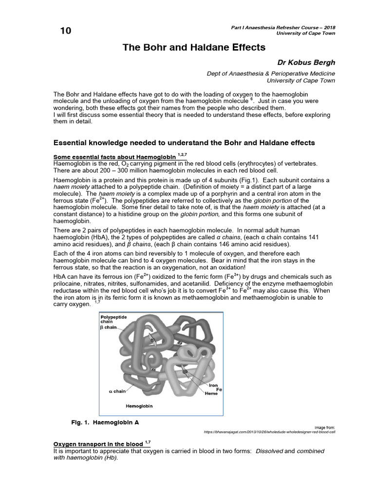 Bohr and Haldane Effect Ref 2018 | PDF | Hemoglobin | Red Blood Cell
