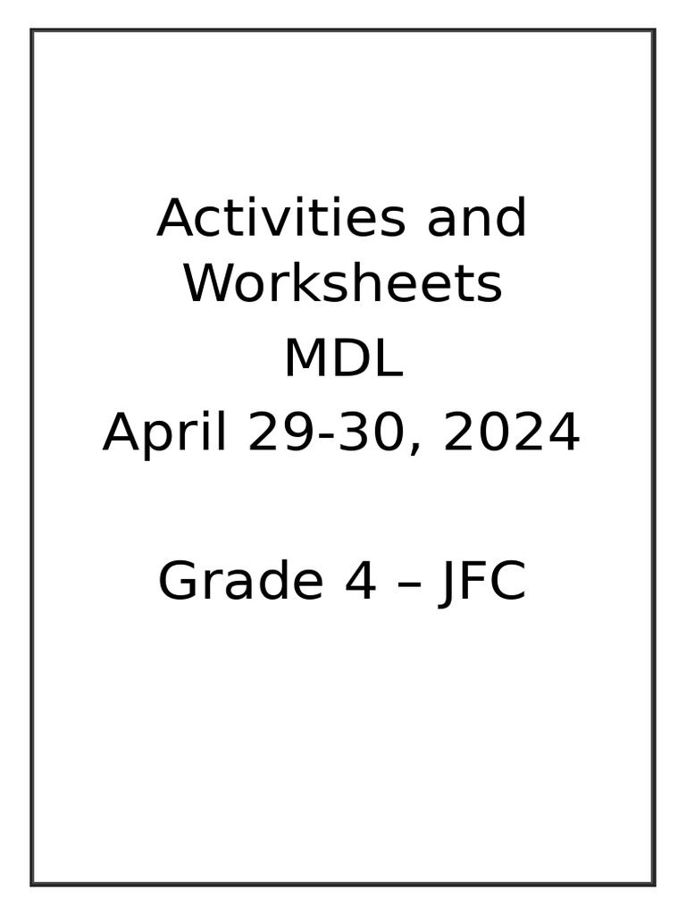 Grade 4 Drawing Activities and Worksheets | PDF | Soil | Loam