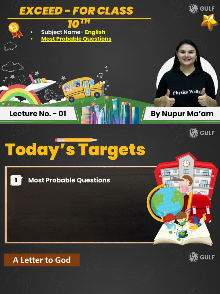Class 10 English Most Probable Questions | PDF | Poetry | Espionage