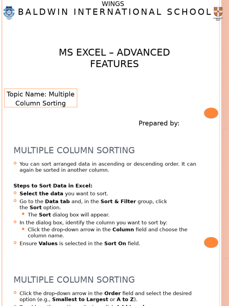 G7 ICT Excel Advanced Features III | PDF