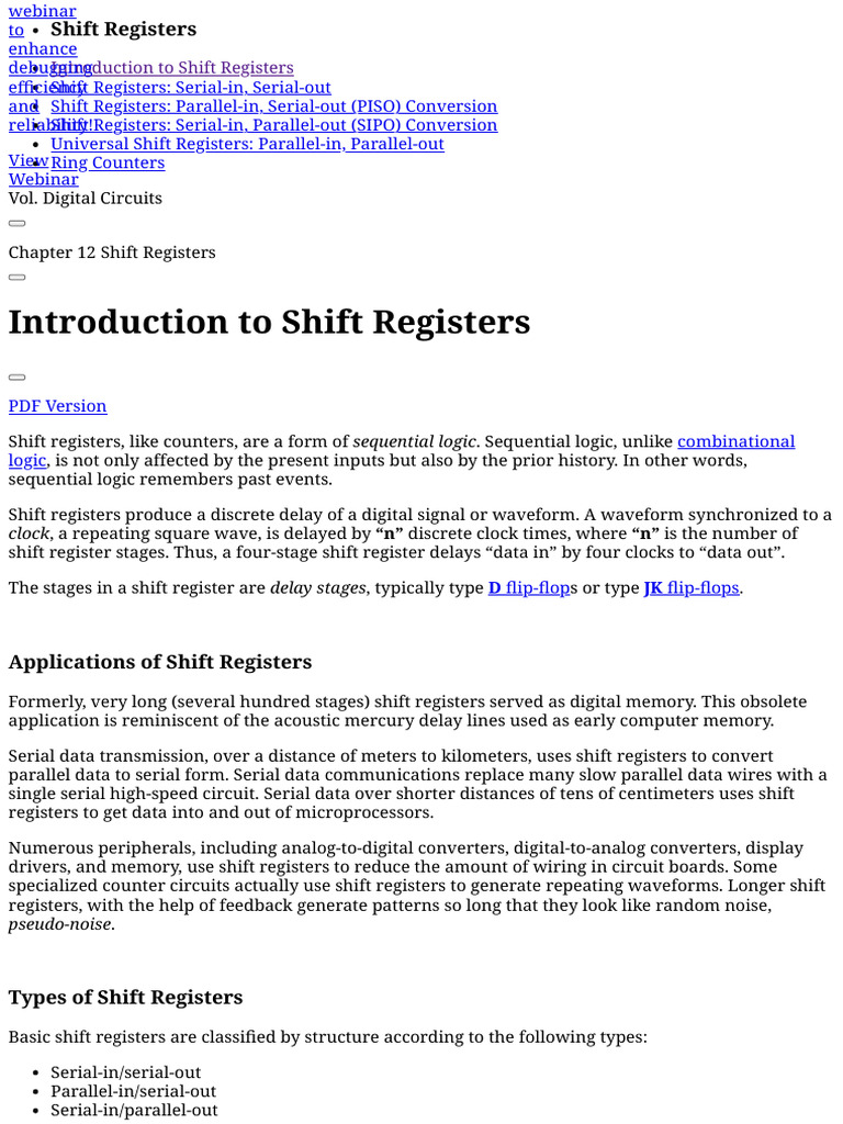 Introduction To Shift Registers - Shift Registers - Electronics | PDF ...