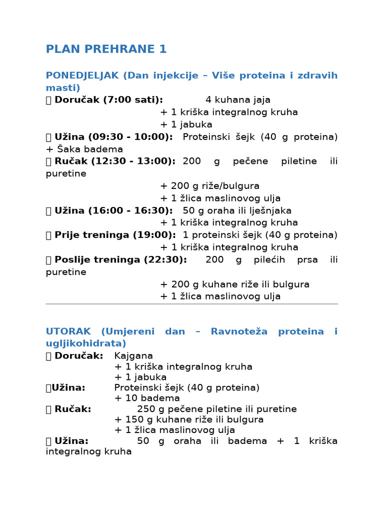 Plan Prehrane | PDF